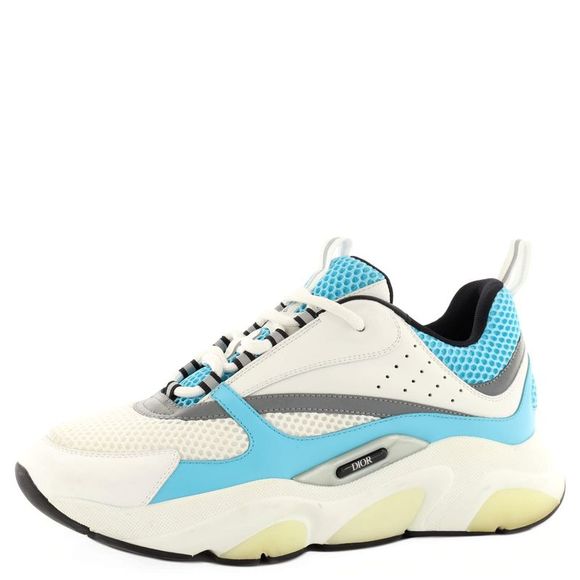 Dior | Shoes | Christian Dior Mens B22 Sneakers Leather And Mesh Blue ...
